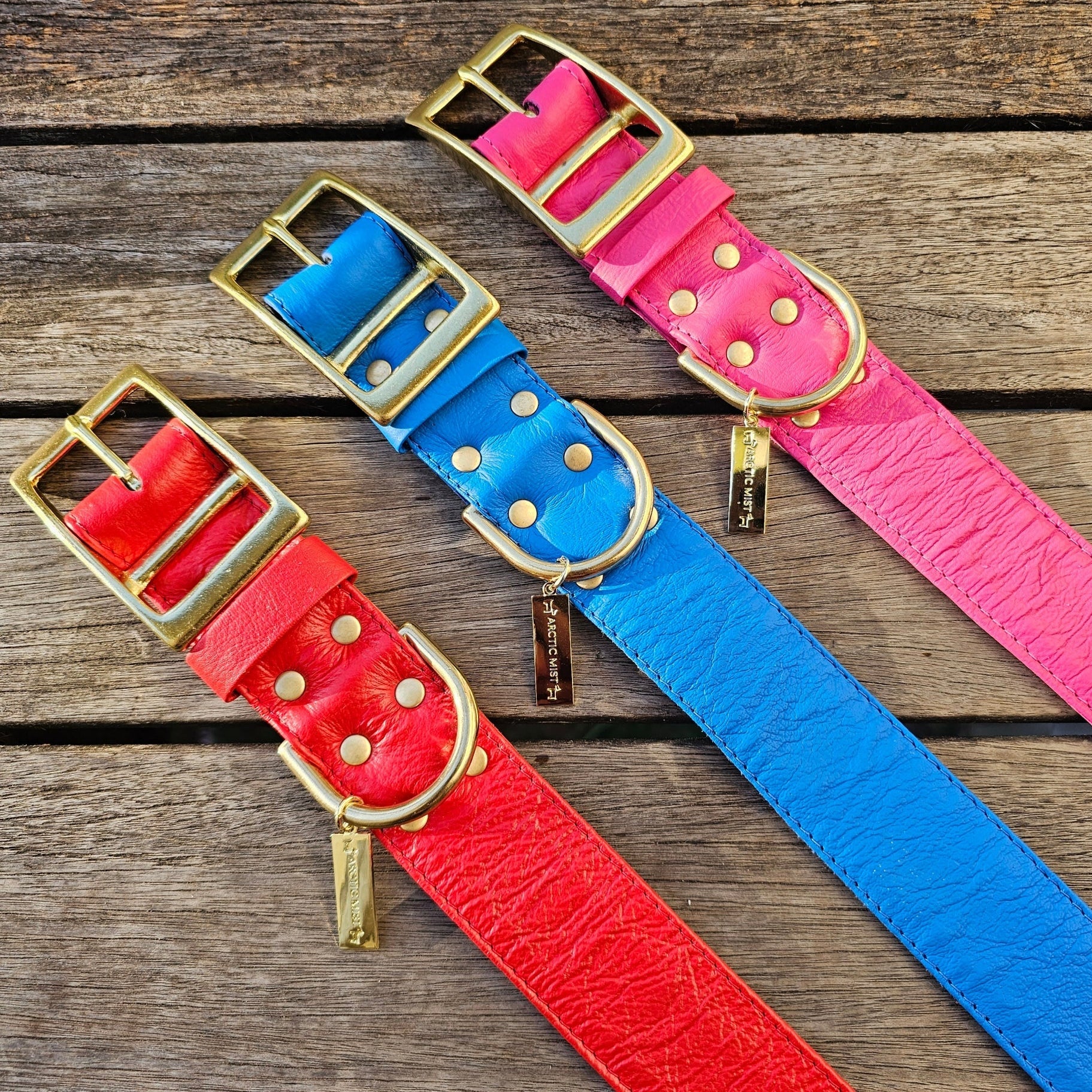 Leather Collars – Arctic Mist