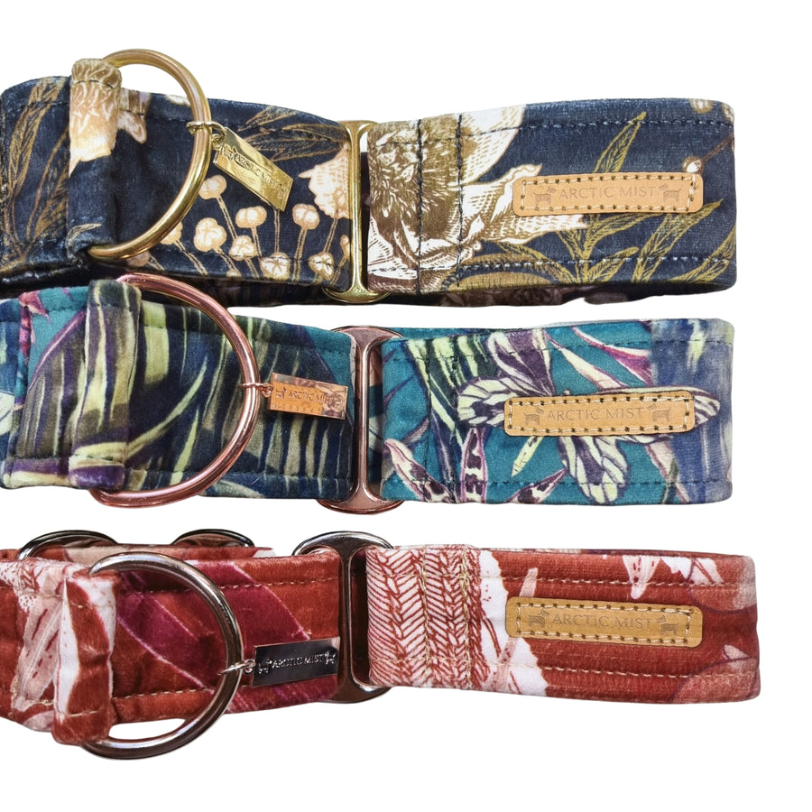 Olive Green Velvet Martingale Collar (sample) – Arctic Mist